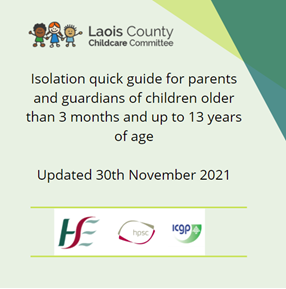 Isolation Quick Guide - 30th November - Laois County Childcare Committee