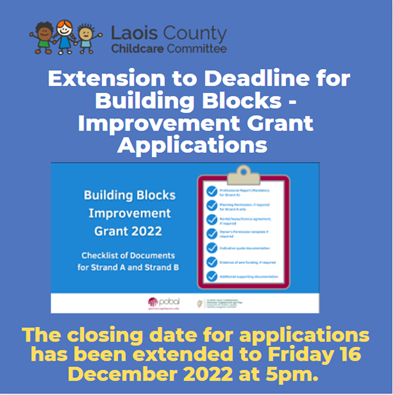 Extension to Deadline for Building Blocks - Improvement Grant ...