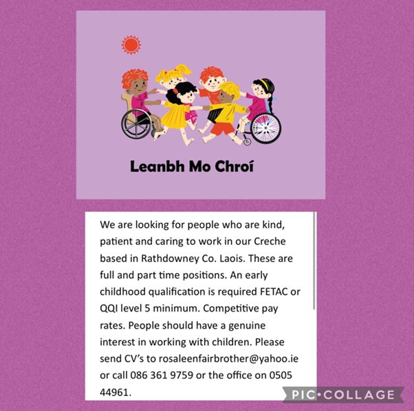 Leanbh Mo Chroí are looking for people who are kind patient and caring ...